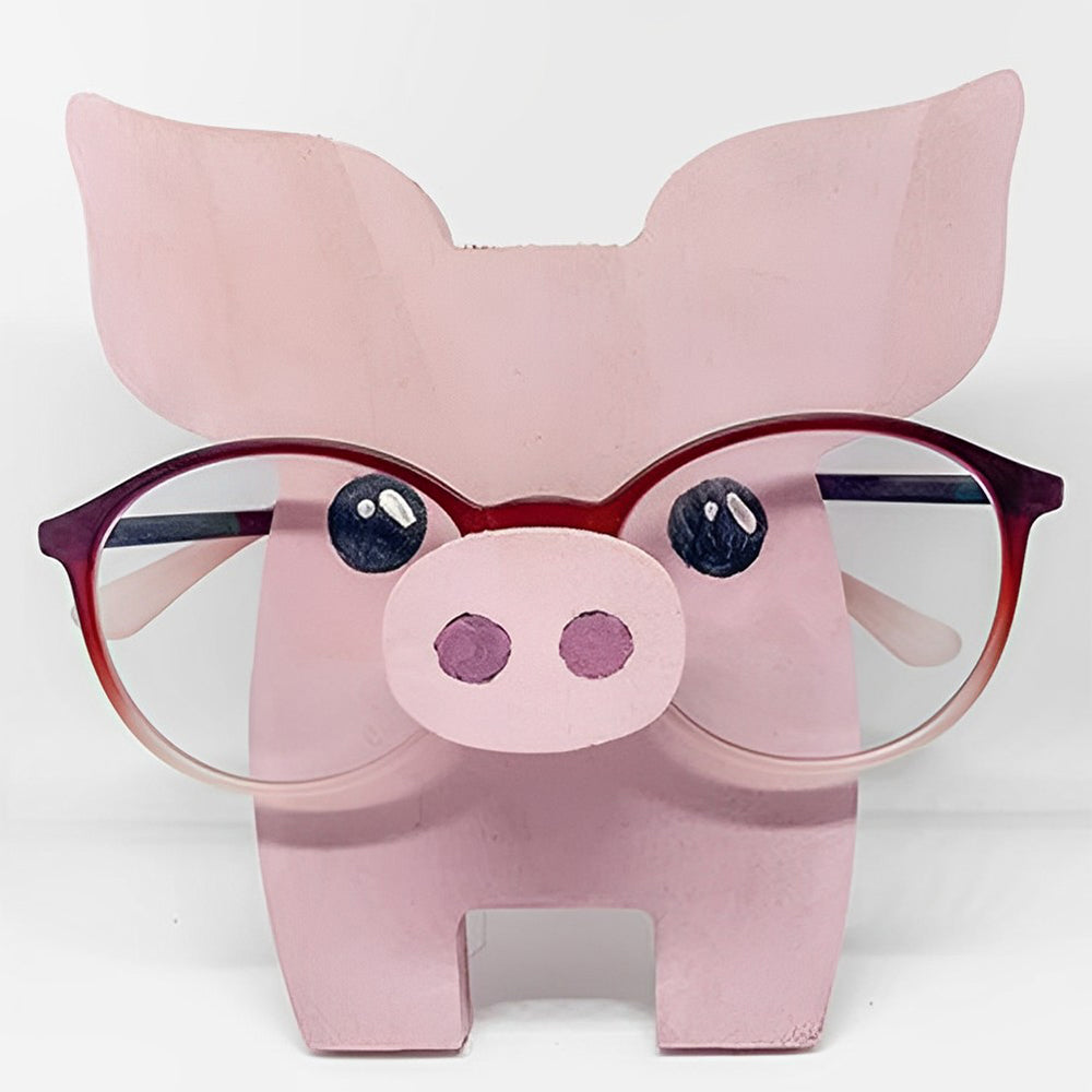 Wooden Cartoon Pink Pig Eyeglass Holder – Petforhouse.com