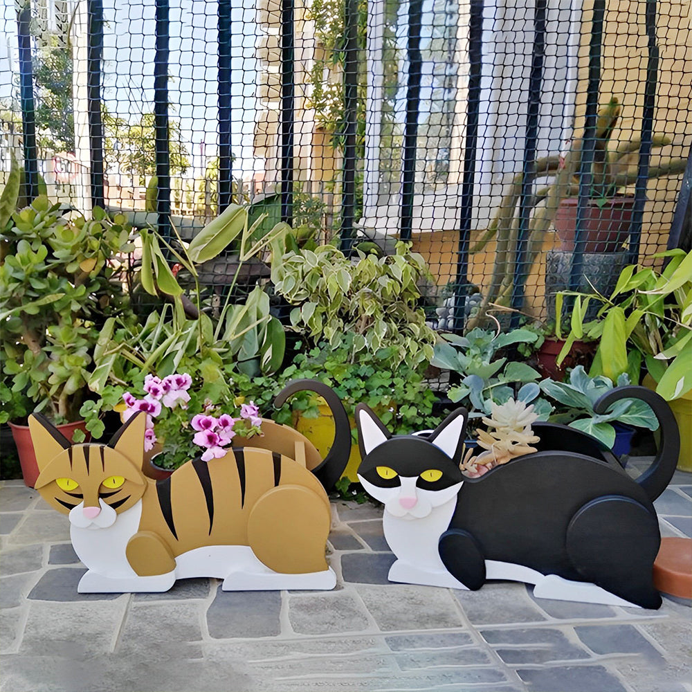 Orange White Cat Planter – Petforhouse.com
